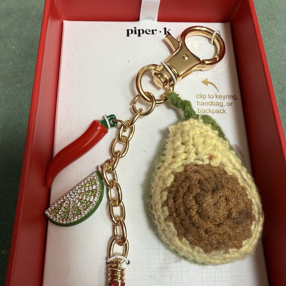 PIPER K AVOCADO CHILI PEPPER LIME HOT SAUCE KEYCHAIN & BAG CHARM NEW | eBay