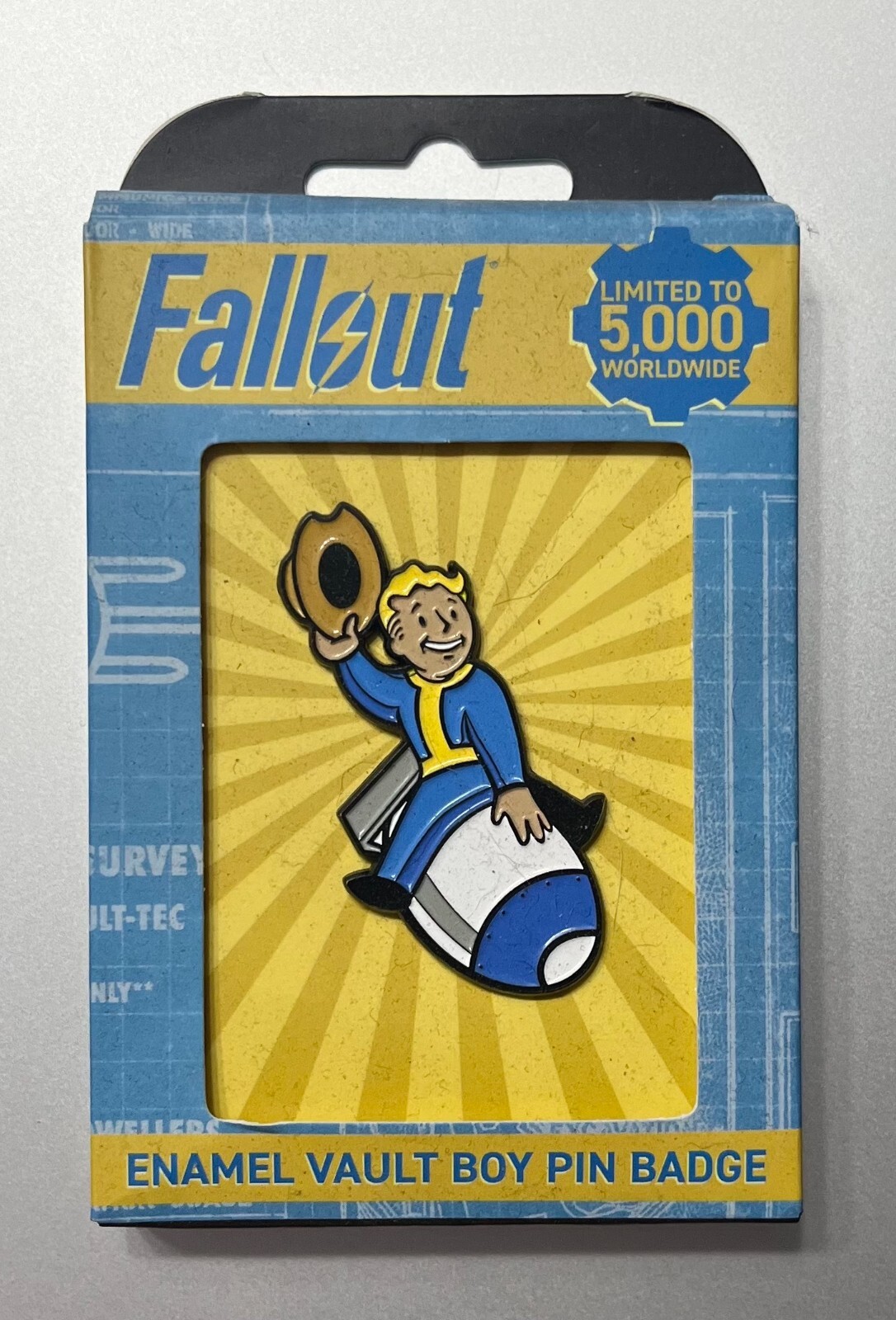 Fallout Enamel Vault Boy Riding Bomb Pin Badge Limited Edition 5,000 ...