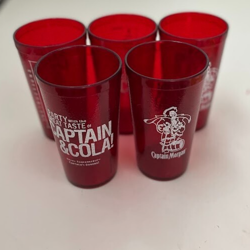 Captain Morgan Rum & Coke Red Plastic Cups Glasses G.E.T. Lot of 5 | eBay