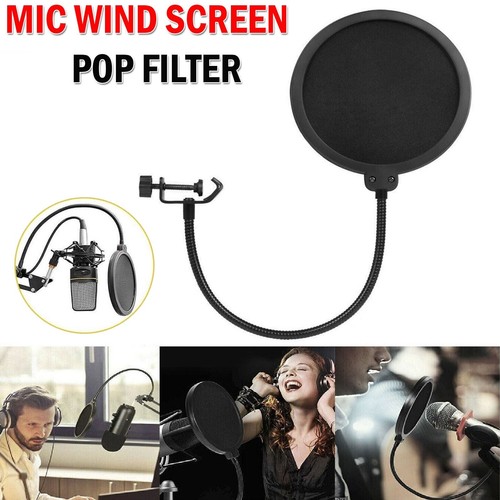 Recording Studio Microphone Mic Wind Screen Pop Filter Mask Shield ...
