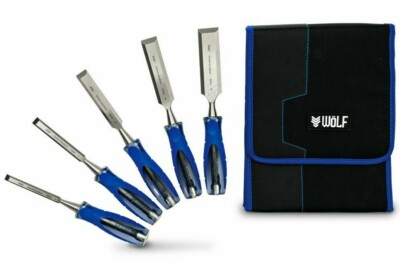 WoLF WOOD CHISEL SET WWC005 5Pcs 10,13,19,25 & 32mm, Clear Acetate ...