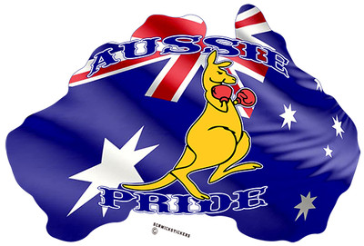 AUSSIE PRIDE BOXING KANGAROO WITH AUSTRALIAN FLAG STICKER | eBay Australia
