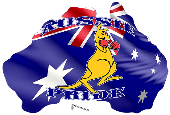Aussie Pride Boxing Kangaroo With Australian Flag Sticker for sale ...