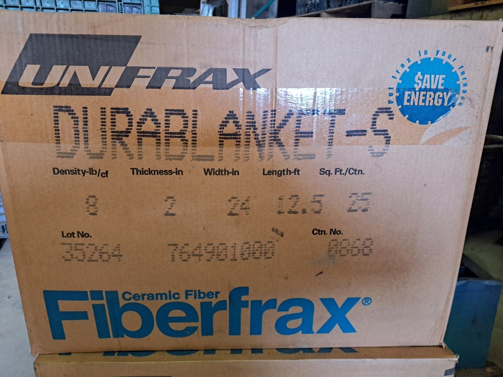 Unifrax Durablanket -S Fiberfrax #8 12.5' L x 24" W x 2" Thick | eBay