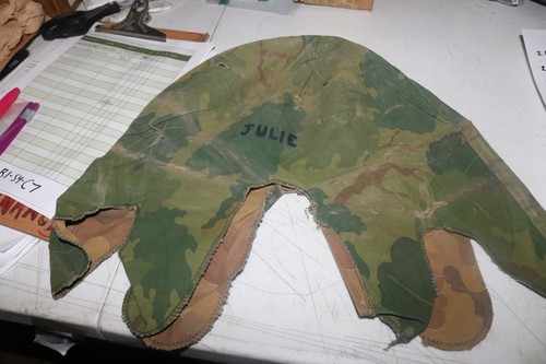 Vietnam Mitchell M1 helmet cover w writing M107 #26 "JULIE" | eBay