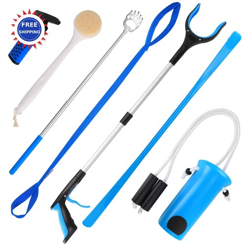 CAidRE 7PC Hip Kit Mobility Aids Reacher Grabber Shoe Horn Sock Aid Leg ...