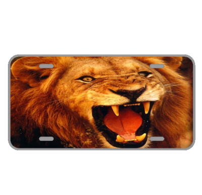Custom Personalized License Plate Car Auto Tag Design With Lion Roaring ...