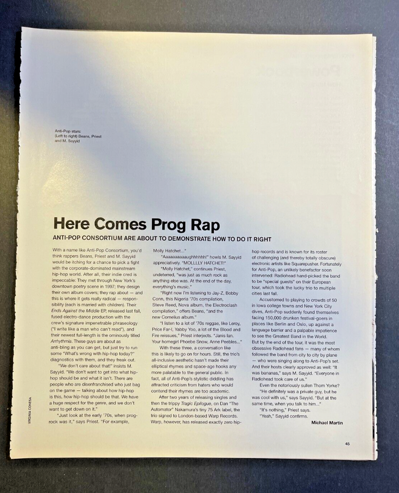 2002 Rap Group Anti-Pop Consortium | eBay