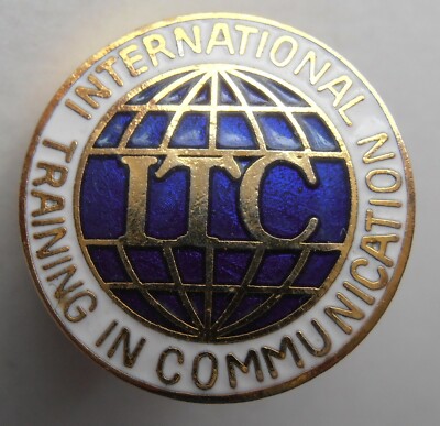 ITC INTERNATIONAL TRAINING IN COMMUNICATION BADGE | eBay