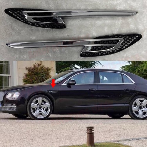 Chrome Front Fender Mesh Replace 2PCS For 2014-2018 Bentley Flying Spur ...