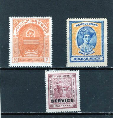 stamps India, 1930 Indore state, Holkar state (revenue stamp), Jammu ...