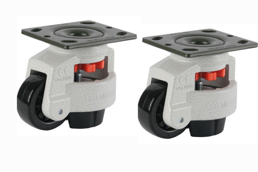 FOOT CASTER GD-100 Leveling Caster - 750KG - 1600lb - 75mm Nylon Wheel ...