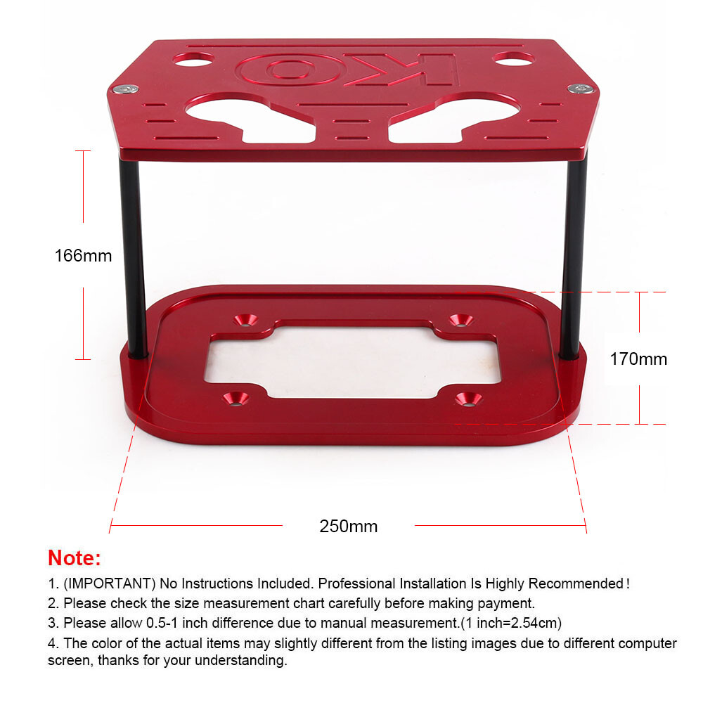 Ball Milled Billet Aluminum Hold Down Bracket Tray Red For 34&78 Optima ...