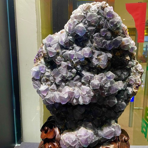 132LB TOP Natural green purple fluorite quartz crystal Mineral specimen ...