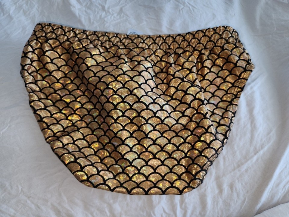 Garym M Swim Bottom Bikini Swimsuit Gold Metallic Mermaid Scales | eBay
