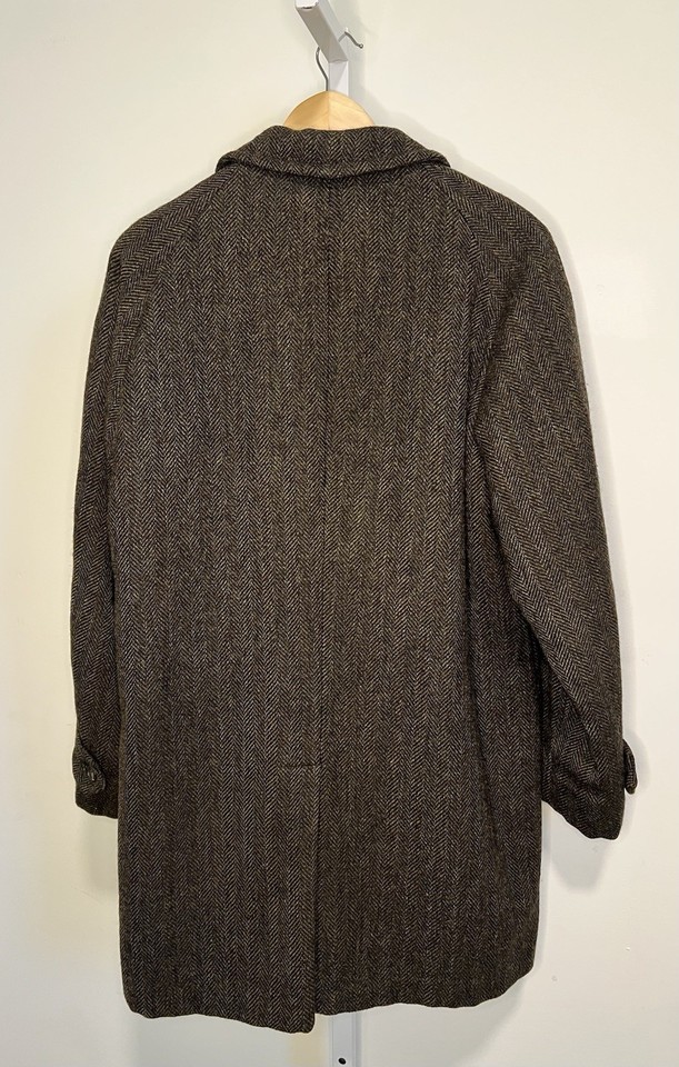 Vintage Zero King Wool Herringbone Overcoat Men 40 Brown Raleigh ...