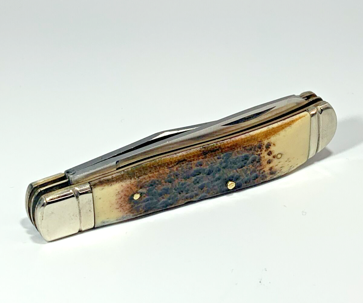 1980s UNITED CUTLERY UC333 TRAPPER II KNIFE STAG HANDLE SURGICAL STEEL ...