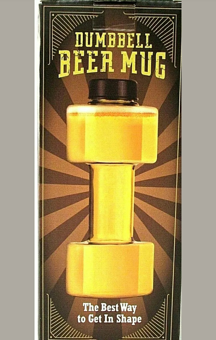 Dumbbell Beer Mug Bottle "The Best Way To Get In Shape" 18 0z. | eBay