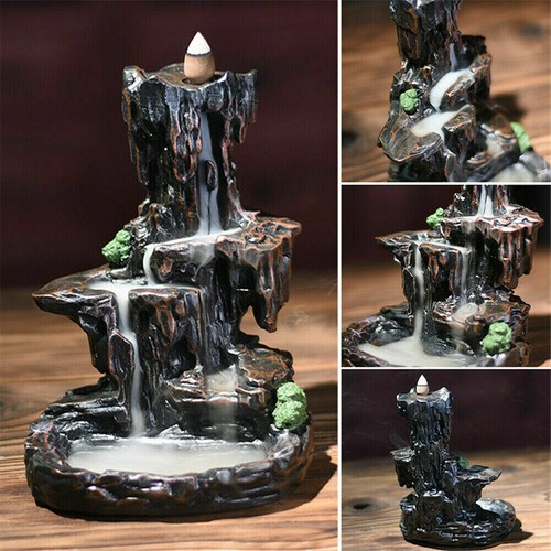 Resin/ceramic Incense Waterfall Burner Backflow Smoke Censer Holder | eBay