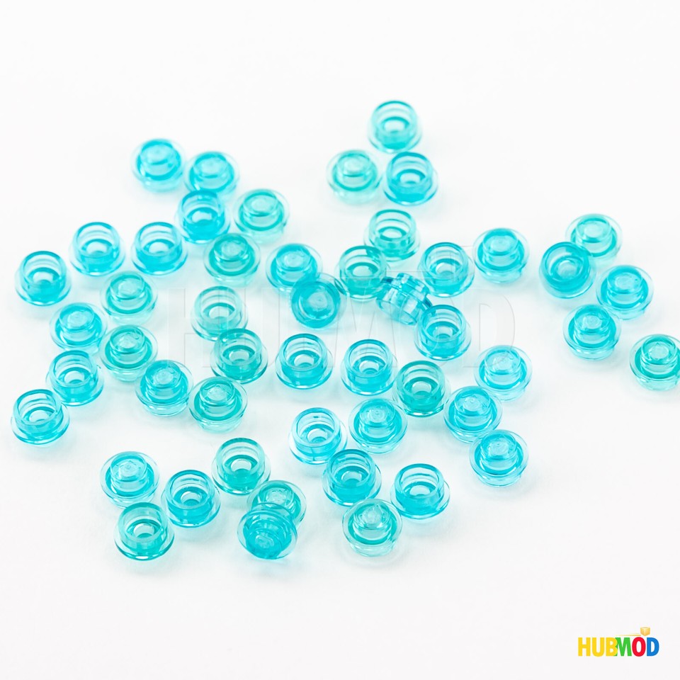 Lot of 50 LEGO Trans Light Blue 1x1 4073 Plates Round Mosaic Dots ...