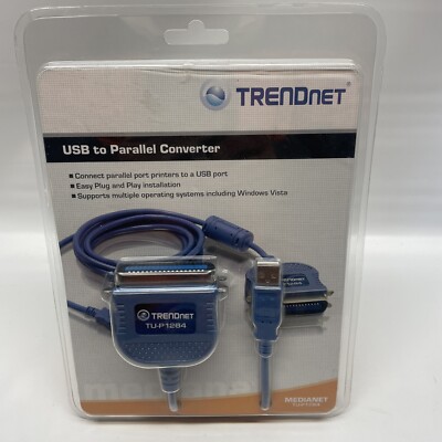 TRENDnet USB to Parallel Printer Cable Adapter - Centronics Male TU ...