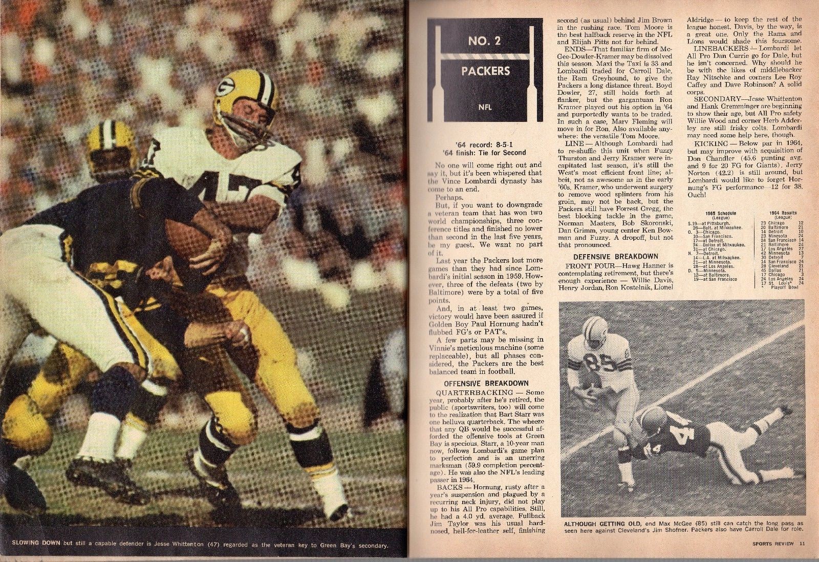 1965 Sports Review Magazine Football Guide Johnny Unitas Baltimore ...