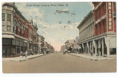 Pekin, IL Illinois 1916 Postcard, Court Street Scene | eBay