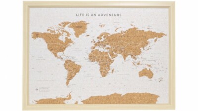 SPLOSH Small Personalised World Travel Map 36.5 x 53.5cm :: Cork Board ...