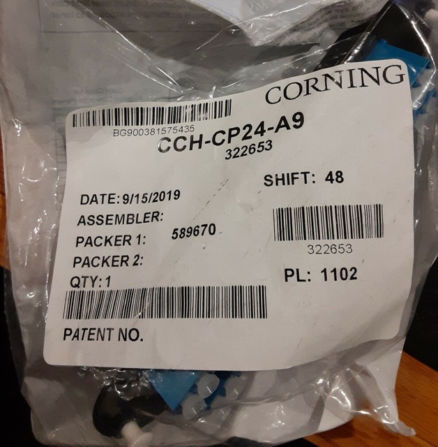 Corning Cch-cp24-a9 Patch Panel 12 LC Duplex Os2 Singlemode Adapters ...