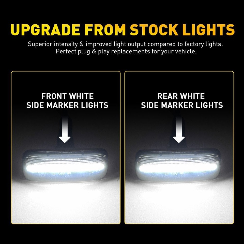 4X LED Fender Side Marker Light Smoke White for Dodge RAM 2500/3500HD ...