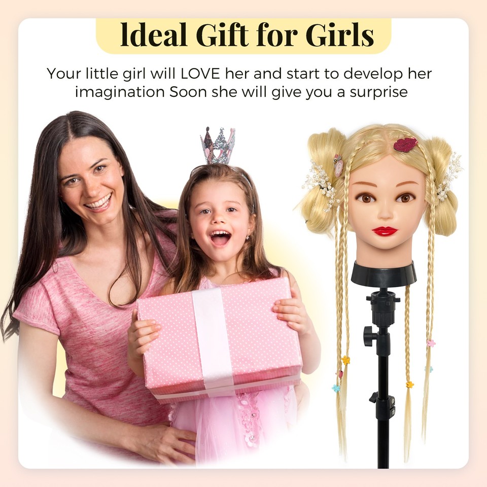 26 inch 50% Human Hair Training Head Hairdressing Mannequin Doll With ...