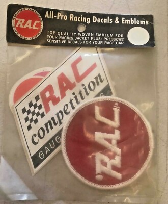Vintage RAC All Pro Racing Decals Emblems & Patches - Top Quality Woven ...