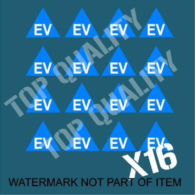 EV ELECTRIC VEHICLE NUMBER PLATE STICKER DECAL X16 GARAGE WORKSHOP CAR ...