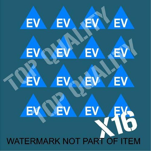 EV ELECTRIC VEHICLE NUMBER PLATE STICKER DECAL X16 GARAGE WORKSHOP CAR ...