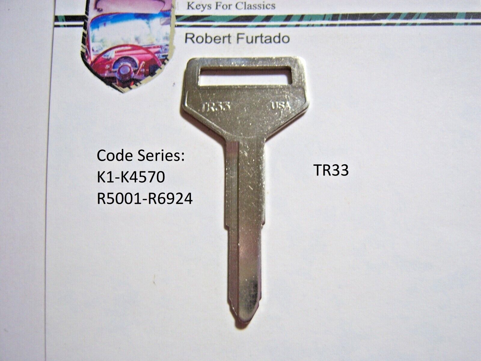 Key Blank for Vintage Toyota Many Models 1969 to 1990 (see code series ...