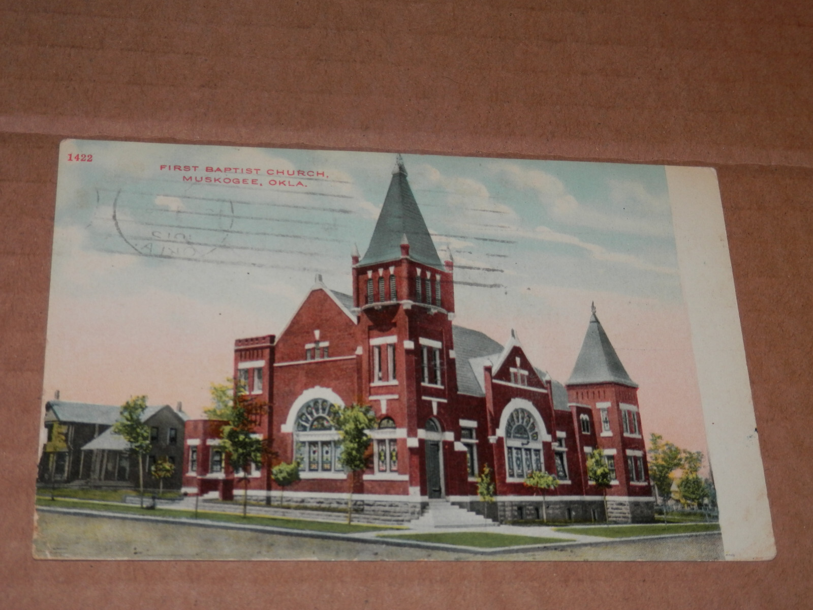 MUSKOGEE OKLAHOMA - 1912 USED POSTCARD - FIRST BAPTIST CHURCH | eBay