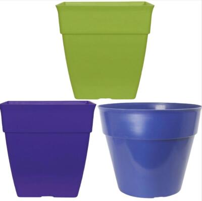 26 Litre Large Plant Pots Tall Square Round Plastic Planters Outdoor ...