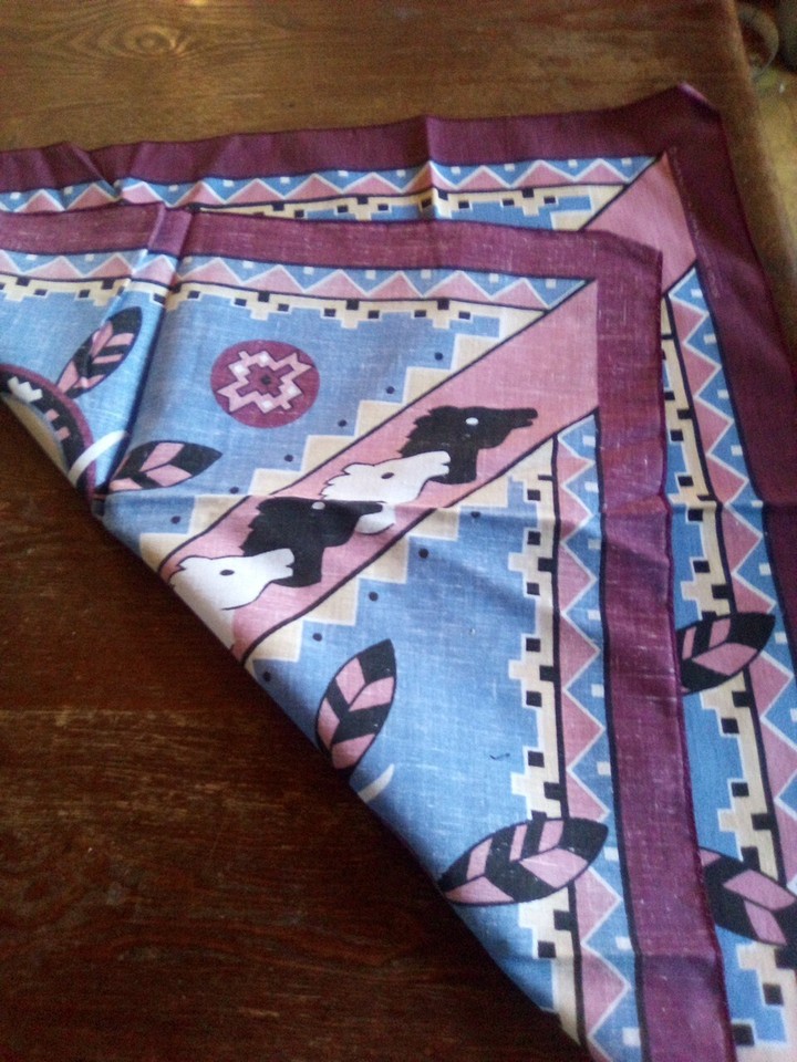 Vintage Native American Bandana Made In USA Cow Skulls And Horses | eBay