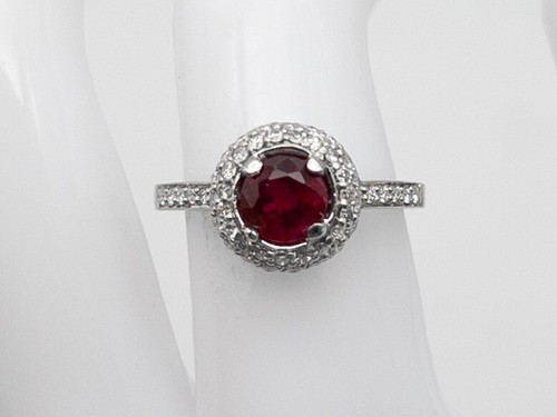 $6000 2ct GIA CERT Natural RUBY VS G Diamond Platinum HALO Wedding Ring ...
