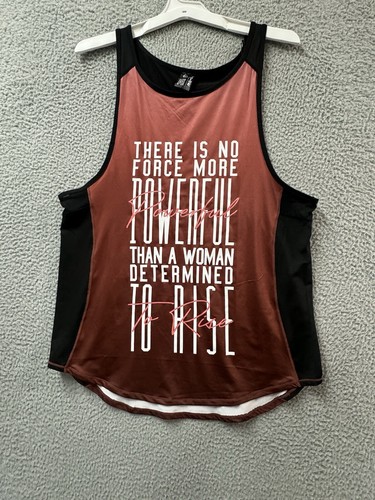 Lady Boss Tank Top Womens 2XL Brown Black Stretch | eBay