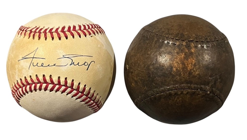 Antique Circa 1880's Brown Leather Lemo Peel Era Figure Eight Baseball ...