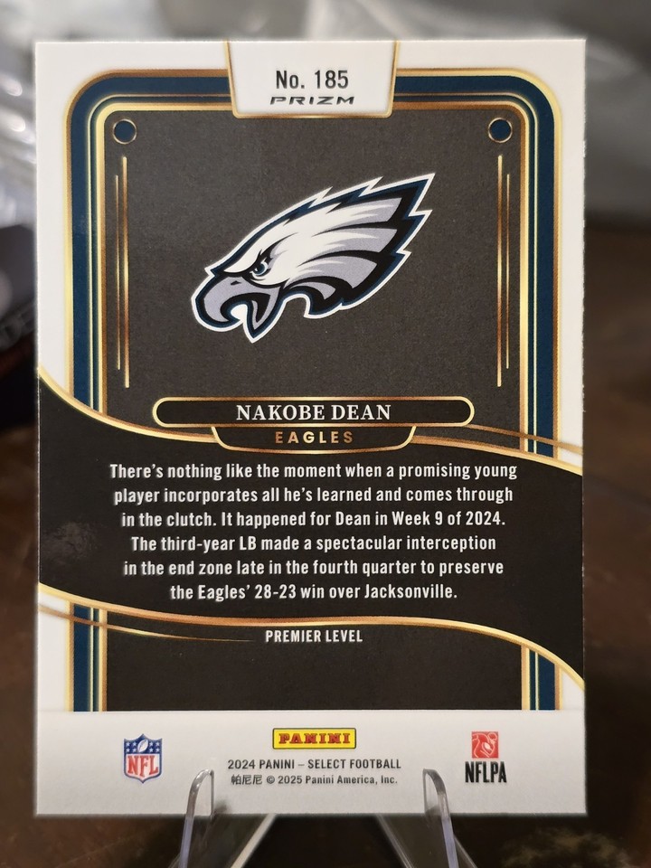 2024 Panini Select - Premier Level Nakobe Dean #185 Green & Yellow ...