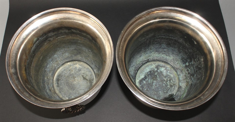 Pr Antique Silver Plate PEDRO DURAN for Alpadur Lion Head Champagne Ice ...