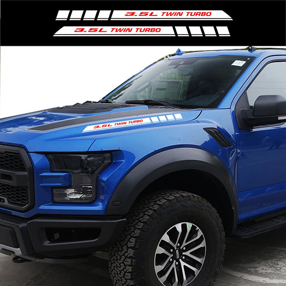 For Ford F150 Ecoboost V6 Pickup stickers 3.5L Twin Turbo Hood Vinyl ...