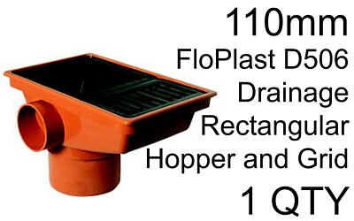 110mm FloPlast D506 Rectangular Hopper with Grid Underground Drainage ...