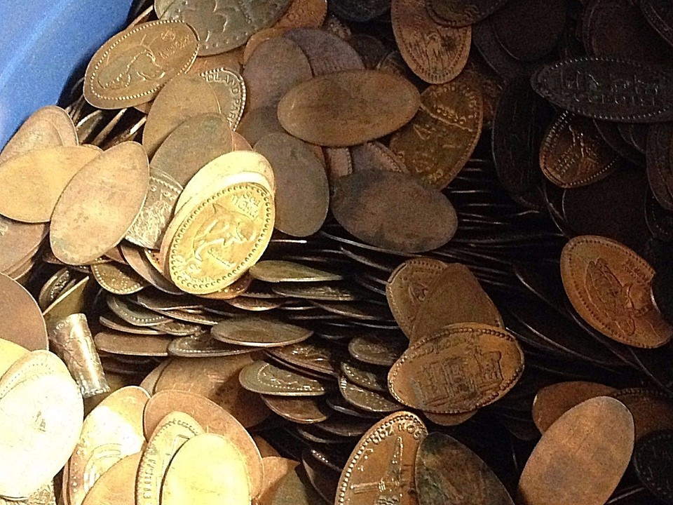 100 x Unsearched Elongated US Cents / Pennies - Large Variety Lot ...