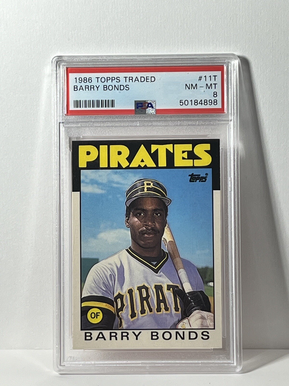 1986 Topps Traded #11T Barry Bonds Pittsburgh Pirates RC Rookie PSA 8 ...