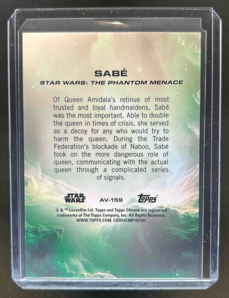 2025 Topps Chrome Star Wars Sabe Aurebesh Variation Rebel Orange ...