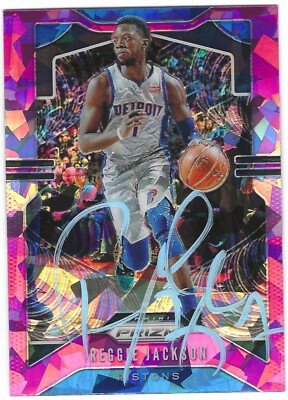 REGGIE JACKSON SIGNED 2019-20 PANINI PRIZM PINK CRACKED ICE BASKETBALL ...