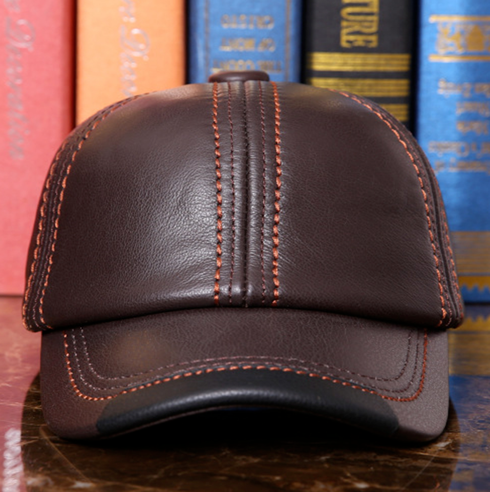 Fashion Durable Genuine Leather Baseball Cap Leather Hats for Men | eBay